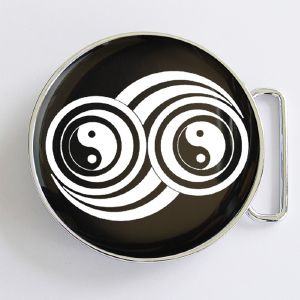 Boucle de ceinture Double Ying & Yang ronde - Boucle-de-ceinture.fr